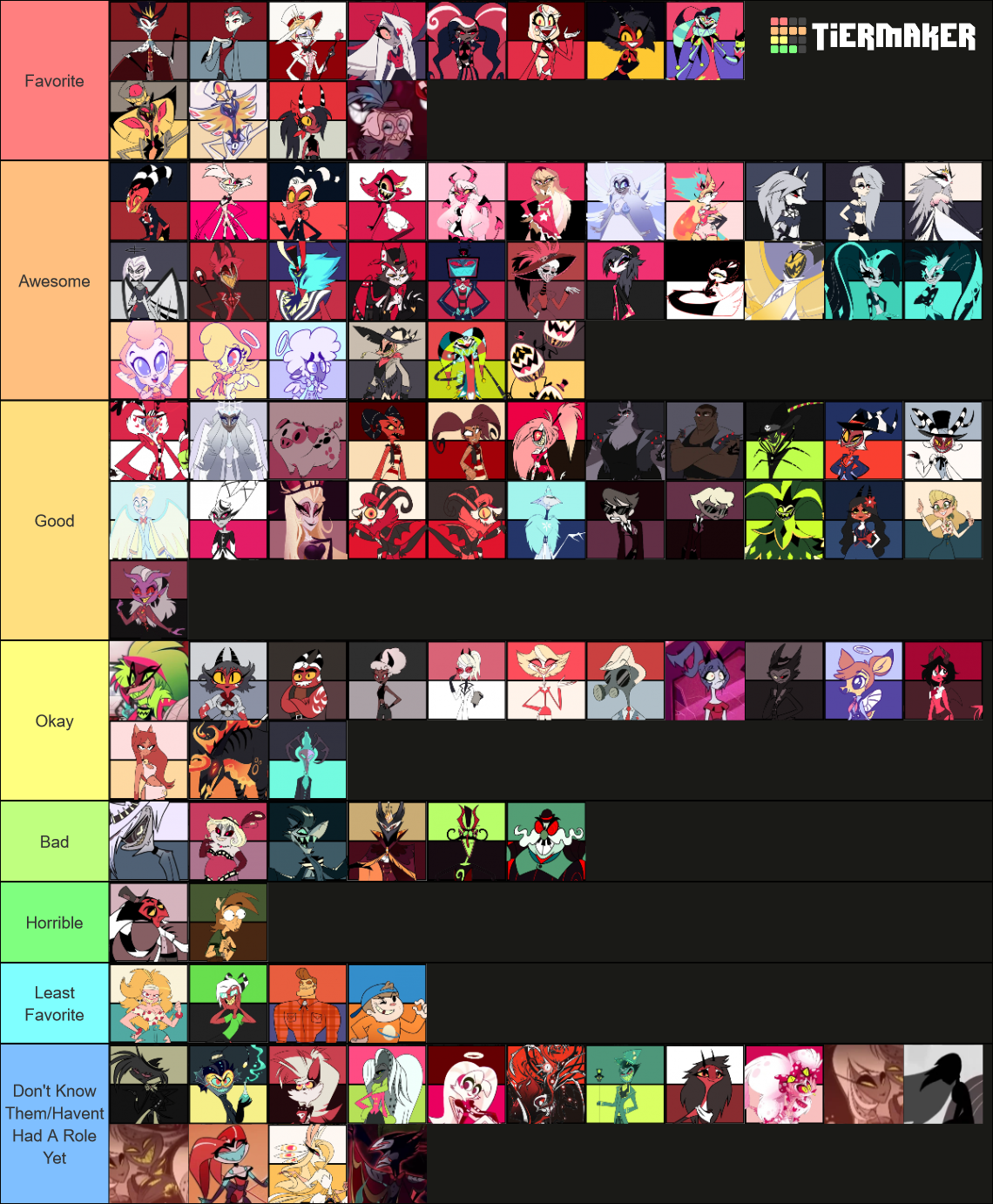 Helluva Boss And Hazbin Hotel Characters Tier List (Community Rankings) - TierMaker