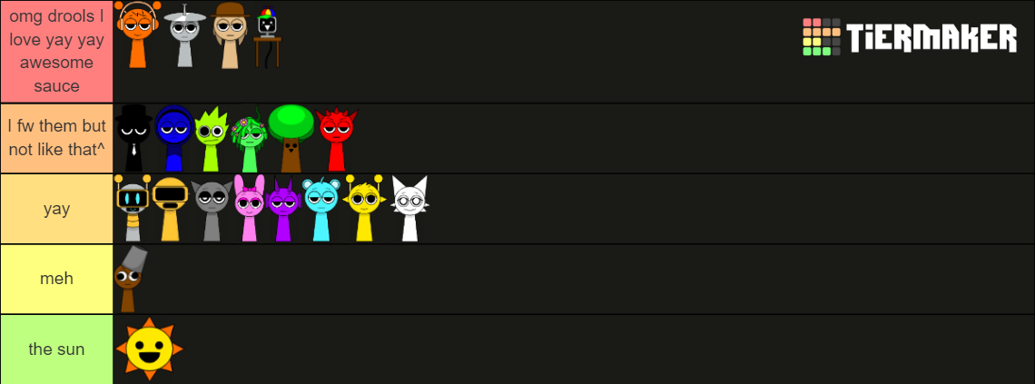 Sprunki Tier List (Community Rankings) - TierMaker