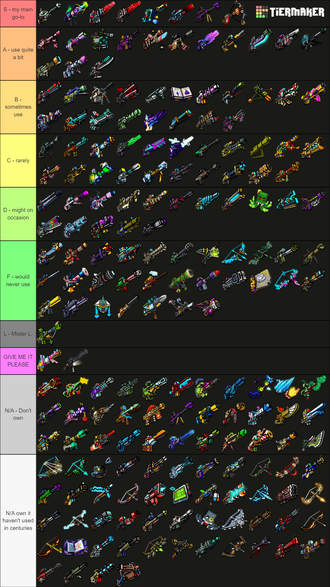 Every single Pixel Gun 3D sniper rifle as of june 2024 Tier List ...