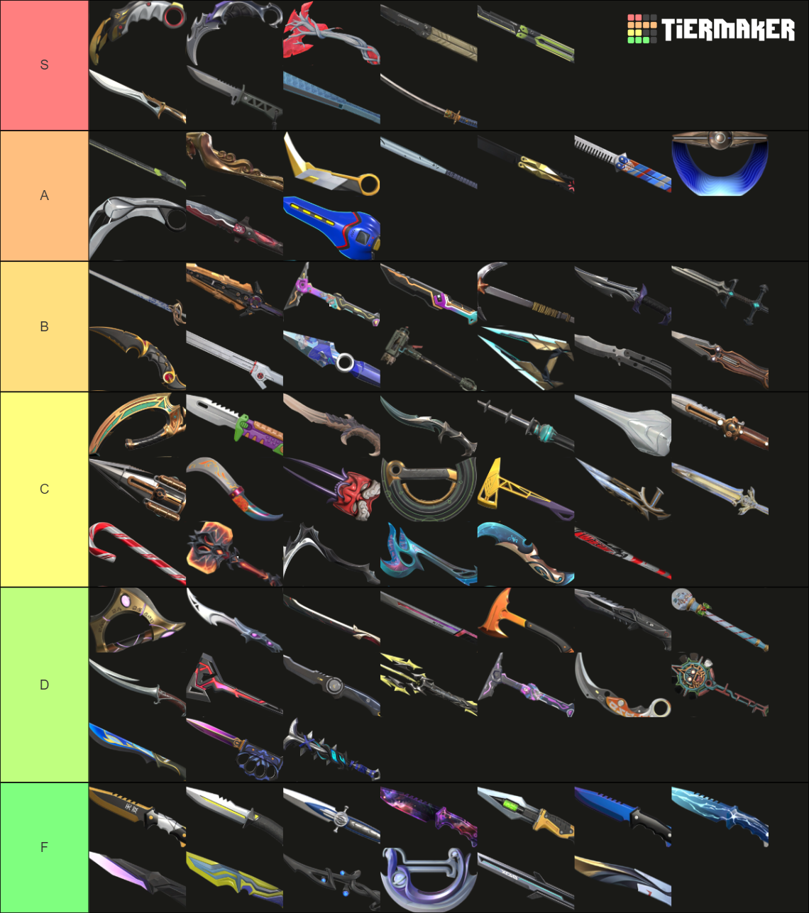 Valorant Knife Skins (June 2023) Tier List (Community Rankings) - TierMaker