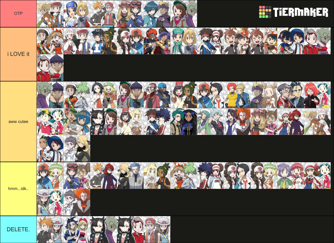 pokemon ship Tier List (Community Rankings) - TierMaker