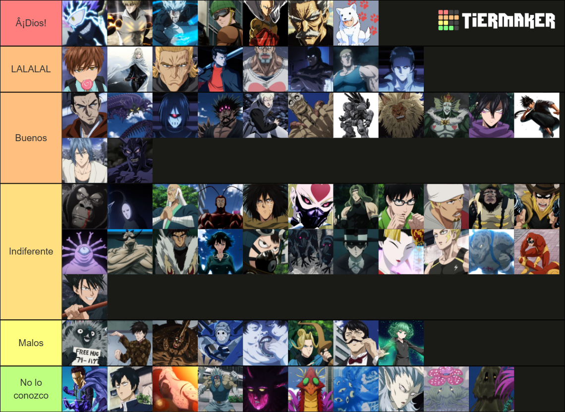 One Punch Man Characters Anime Tier List (Community Rankings) - TierMaker