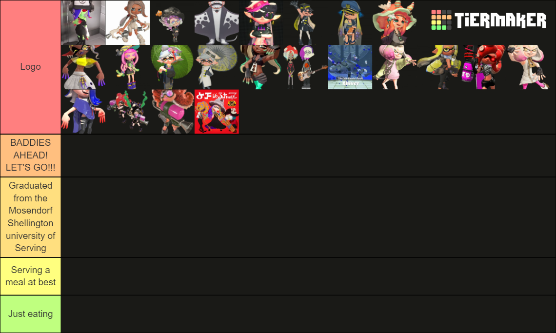 Baddies of Splatoon Tier List (Community Rankings) - TierMaker