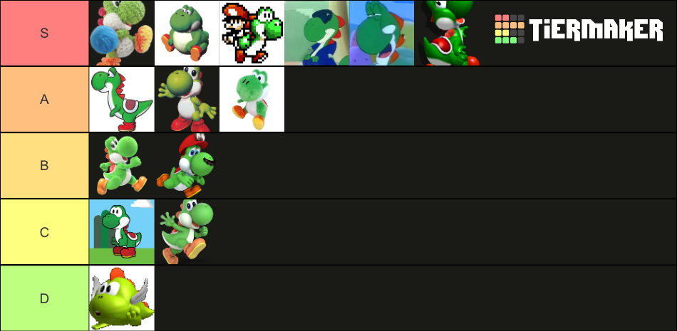 Yoshi Designs Tier List (Community Rankings) - TierMaker