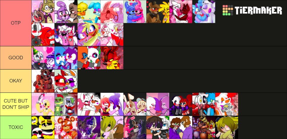 fnaf ships Tier List (Community Rankings) - TierMaker