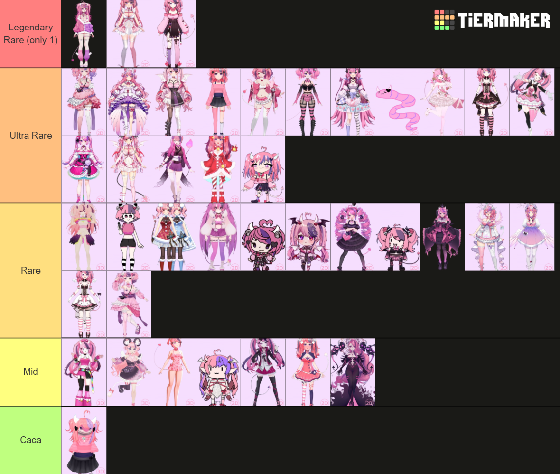 Ironmouse model tierlist (update august 2024) Tier List (Community ...