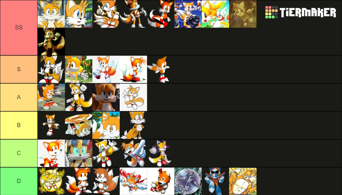 Almost all tails designs Tier List (Community Rankings) - TierMaker