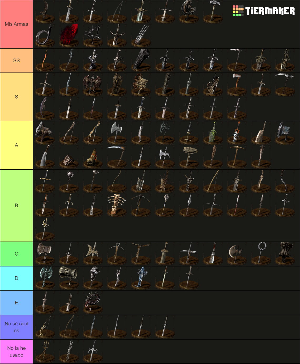 Dark Souls 1 All Weapons Tier List (Community Rankings) - TierMaker
