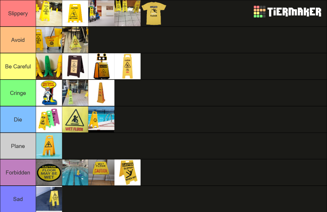 Wet Floor Sign Tier List (Community Rankings) - TierMaker