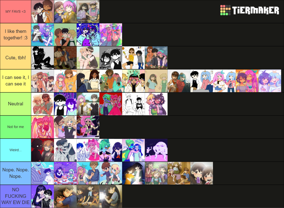 OMORI ship ranking Tier List (Community Rankings) - TierMaker