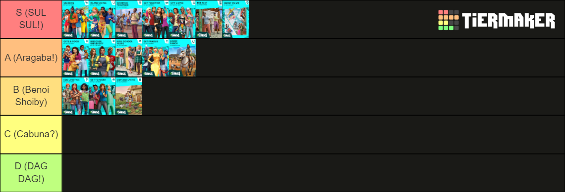 The Sims 4: Expansion Packs Tier List (Community Rankings) - TierMaker