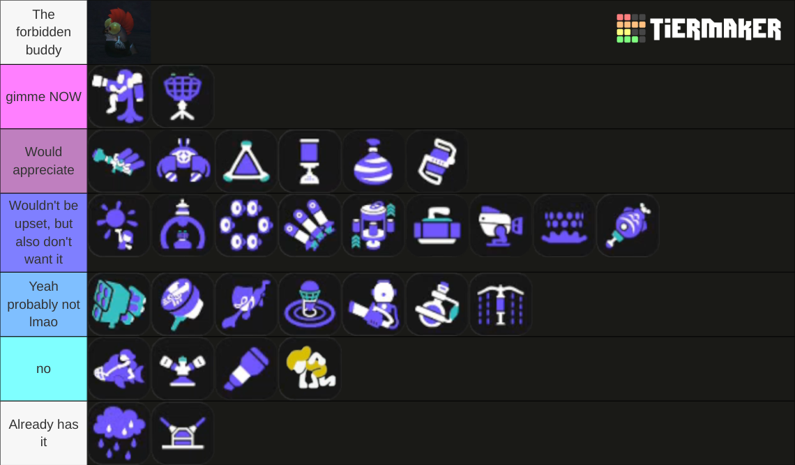 Splatoon 3 Specials and Subs Tier List (Community Rankings) - TierMaker