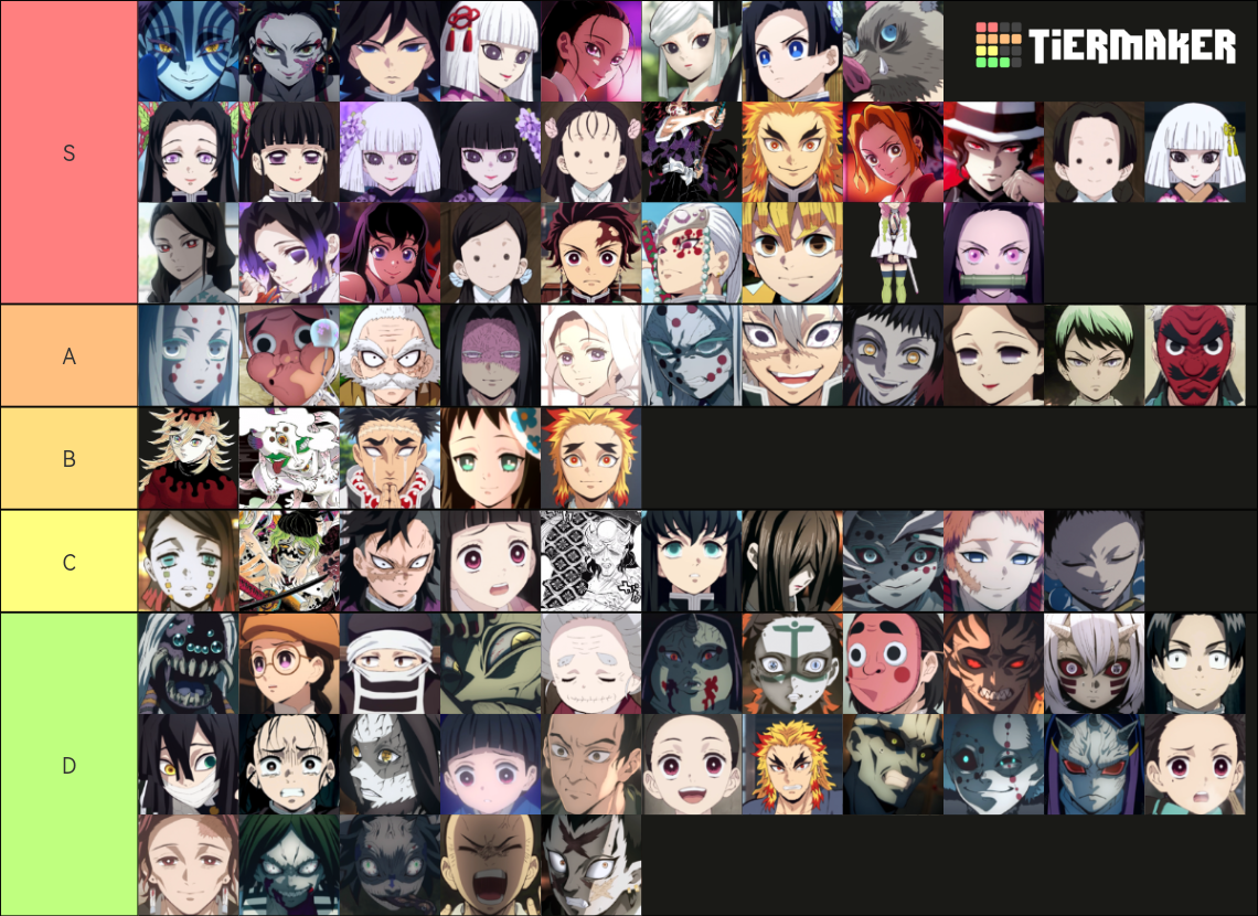 Demon Slayer Characters Tier Tier List (Community Rankings) - TierMaker