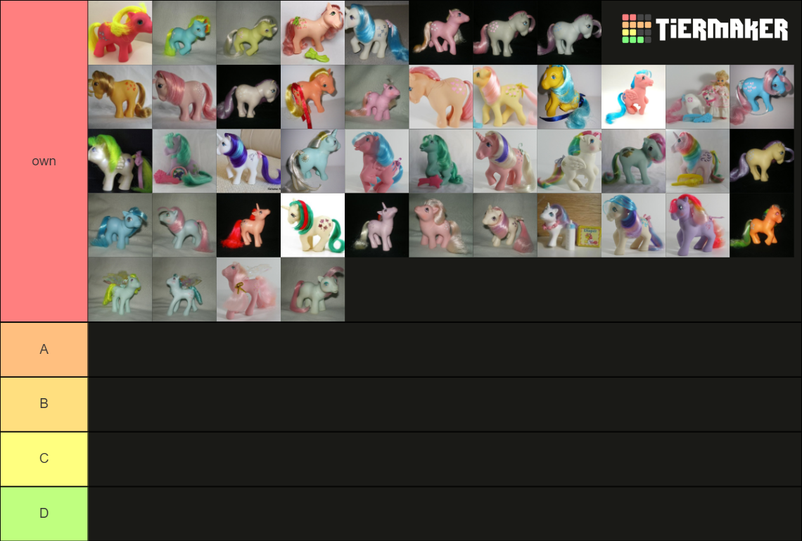 ranking my little pony g1 toys Tier List (Community Rankings) - TierMaker