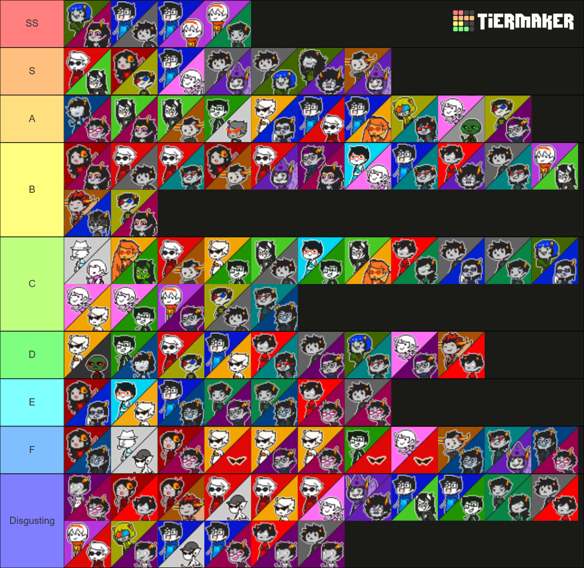 Ultimate Homestuck Ship List Tier List (Community Rankings) - TierMaker
