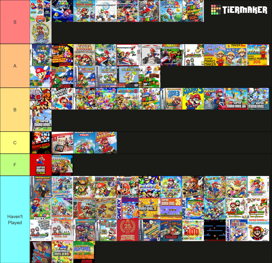 Every Mario game Tier List (Community Rankings) - TierMaker