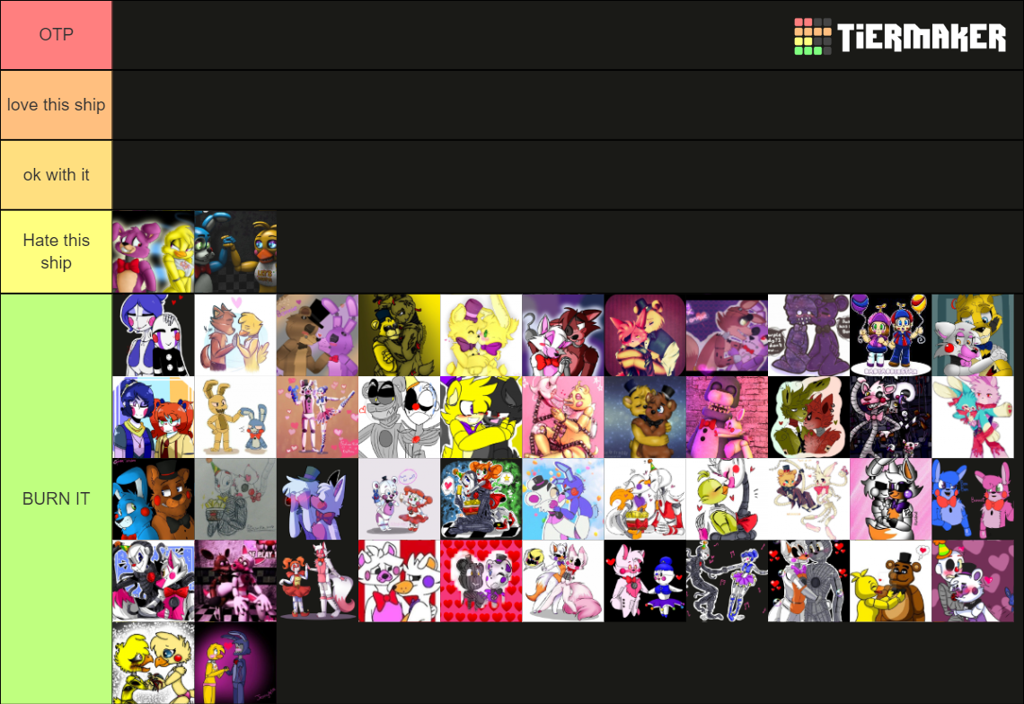 Fnaf ships Tier List (Community Rankings) - TierMaker