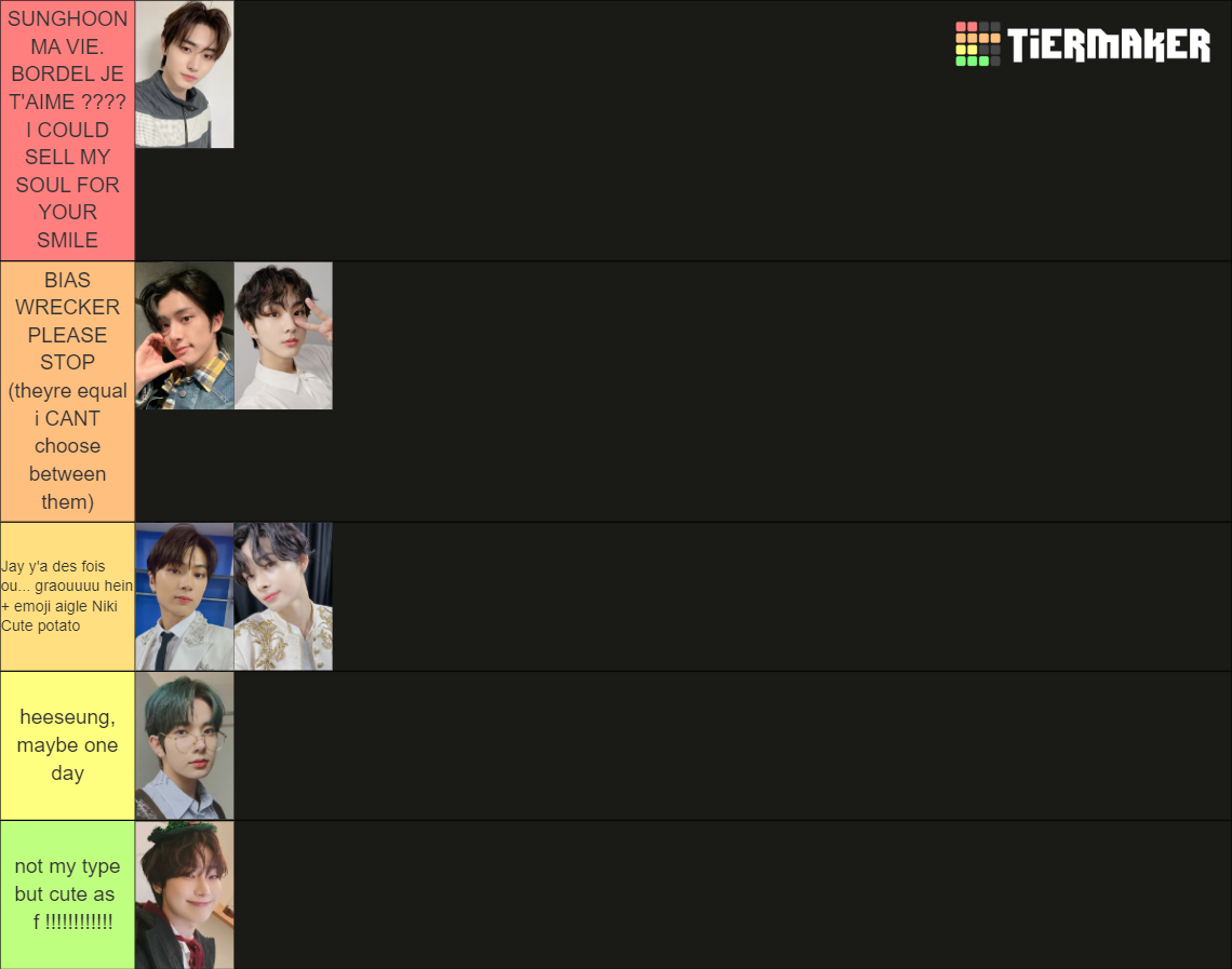 enhypen members Tier List (Community Rankings) - TierMaker