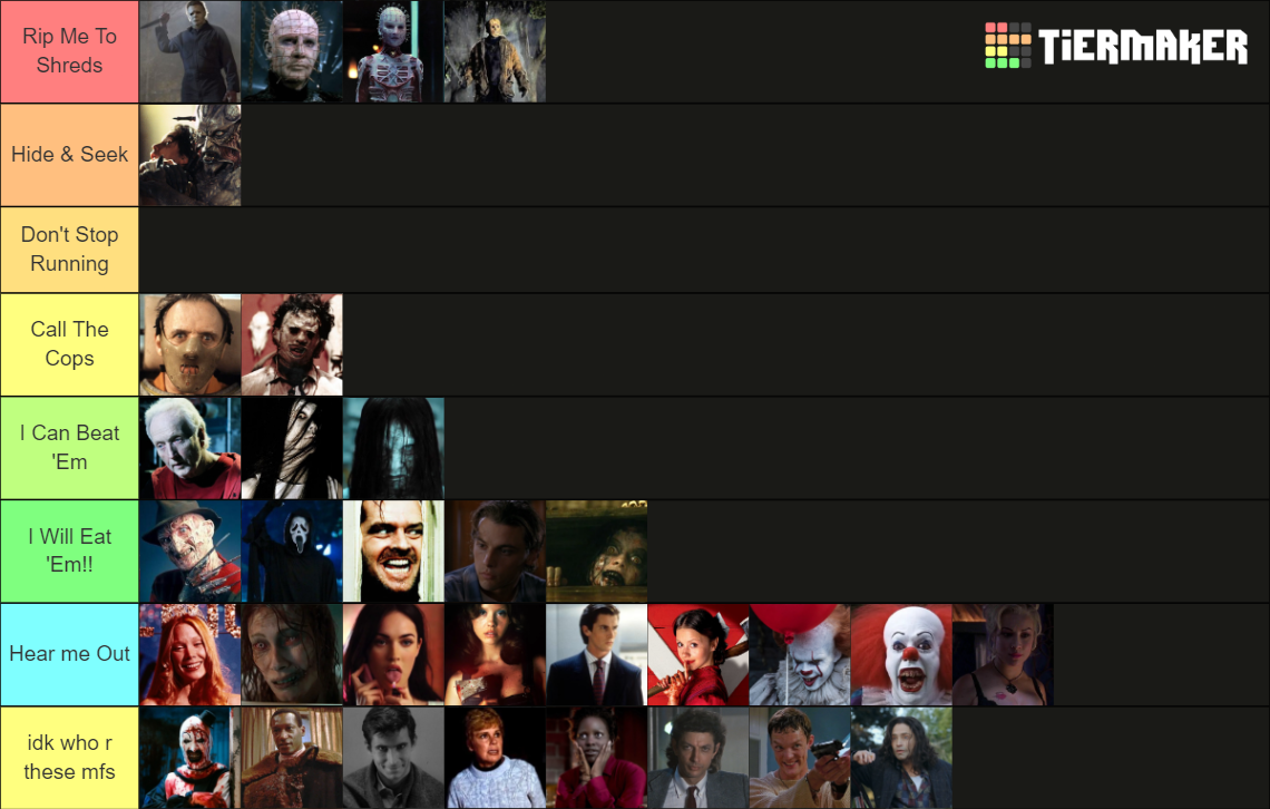Horror Villains Smash or Pass Tier List (Community Rankings) - TierMaker