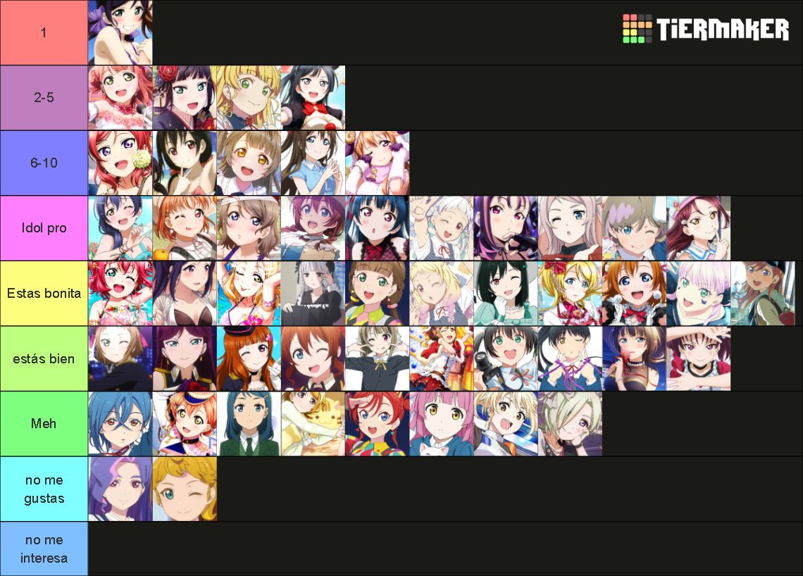 Top waifus Love Live Tier List (Community Rankings) - TierMaker