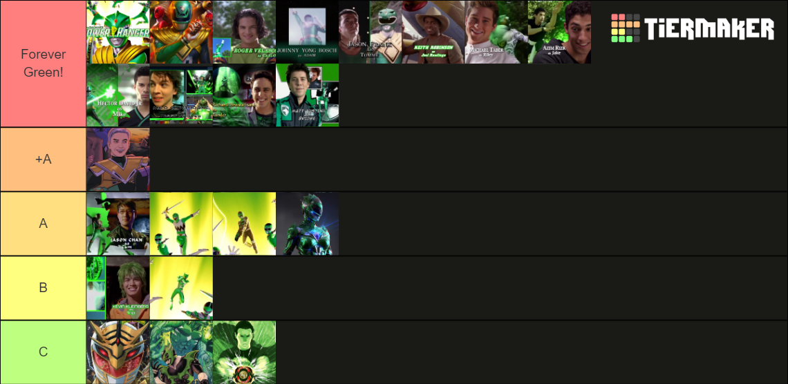 Power Rangers All Green Rangers Tier List (Community Rankings) - TierMaker