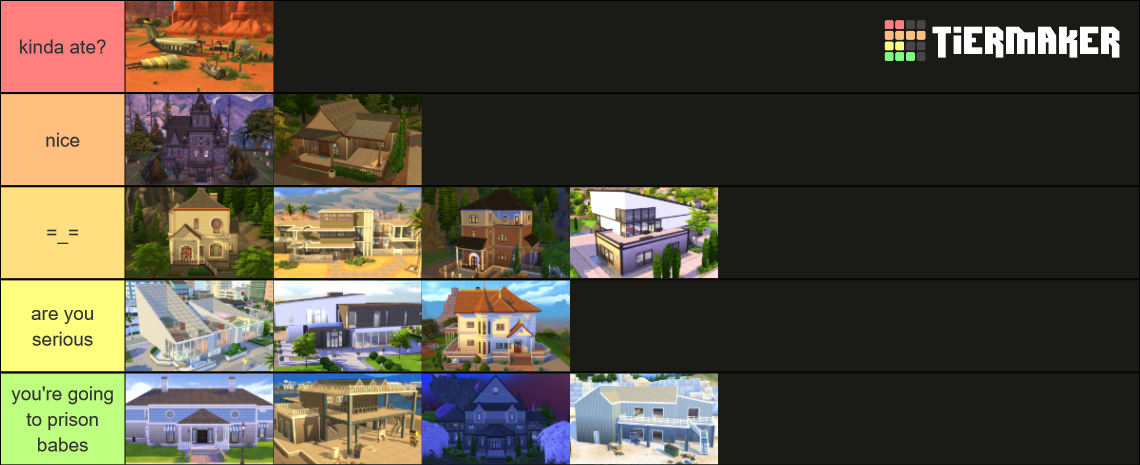 Worst EA Builds in The Sims 4 Tier List (Community Rankings) - TierMaker