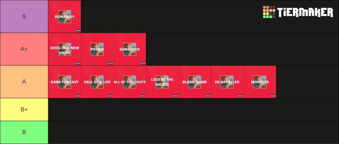 MBDTF Songs Ranked Tier List (Community Rankings) - TierMaker
