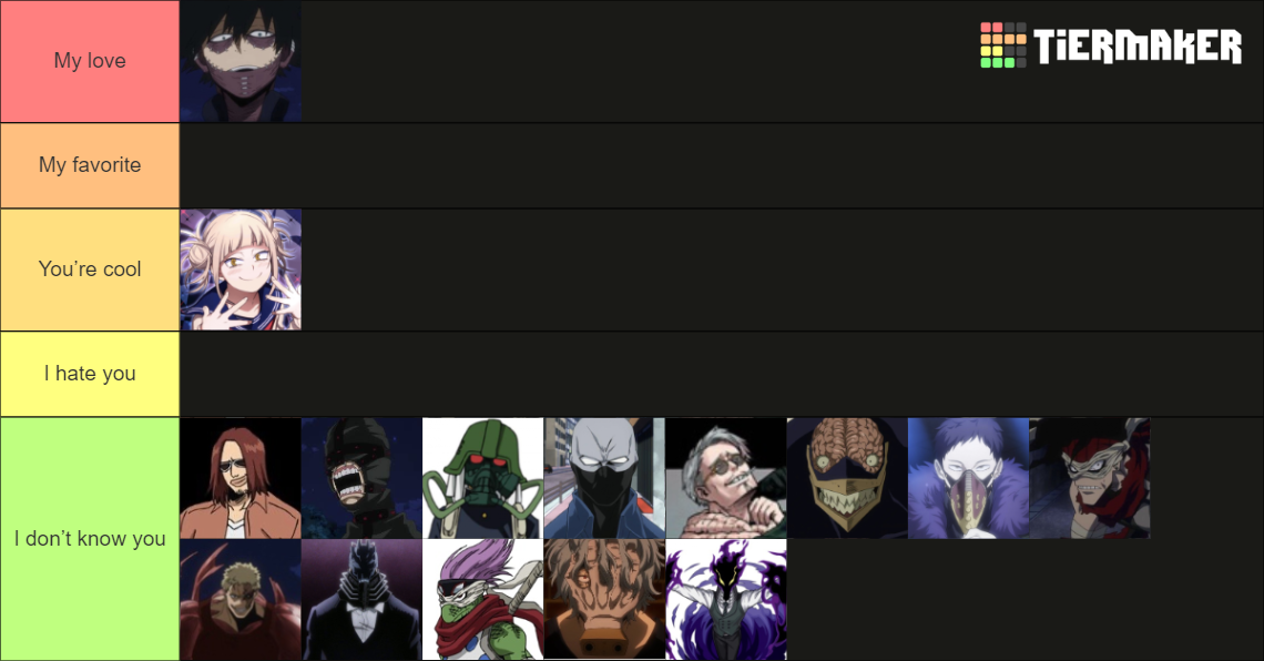 MHA Villains Tier List (Community Rankings) - TierMaker