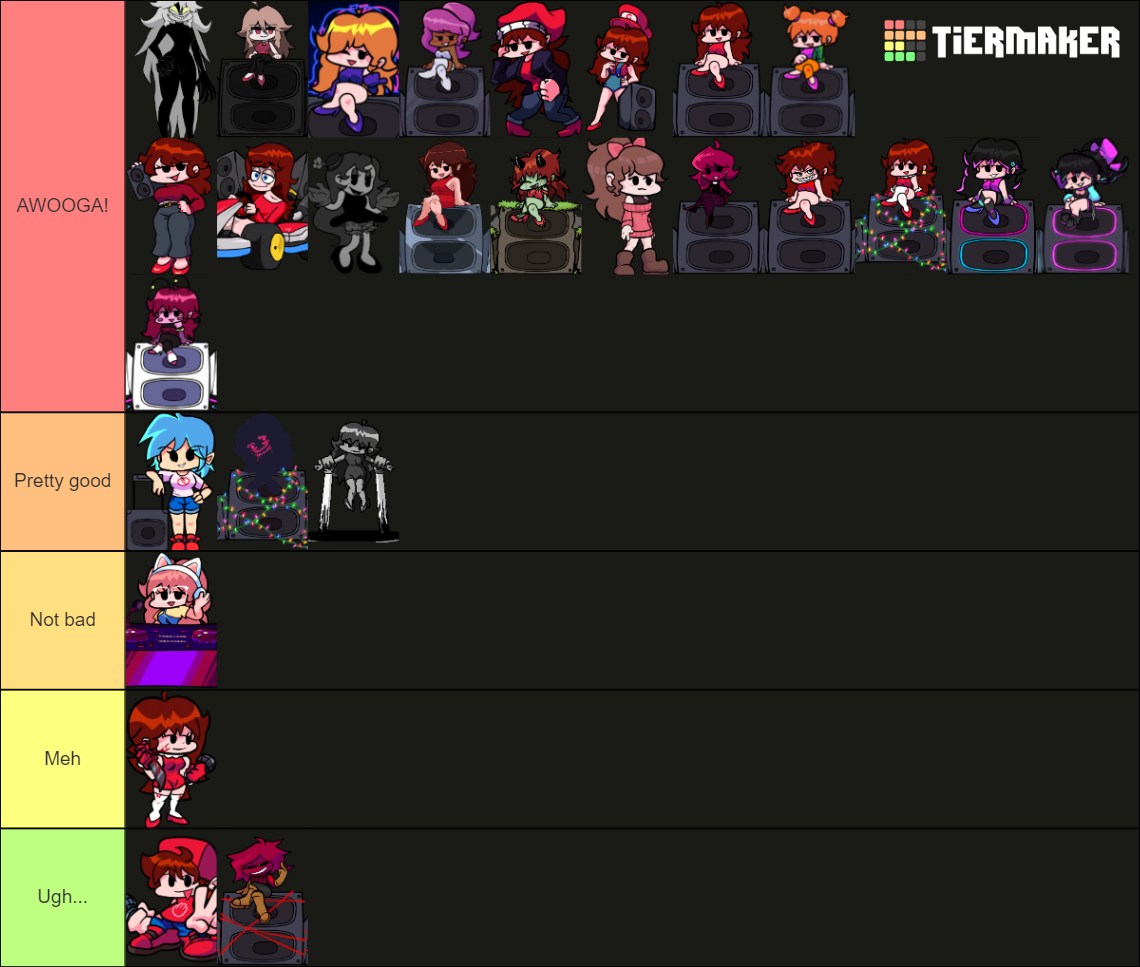 Friday Night Funkin Girlfriend designs Tier List (Community Rankings ...
