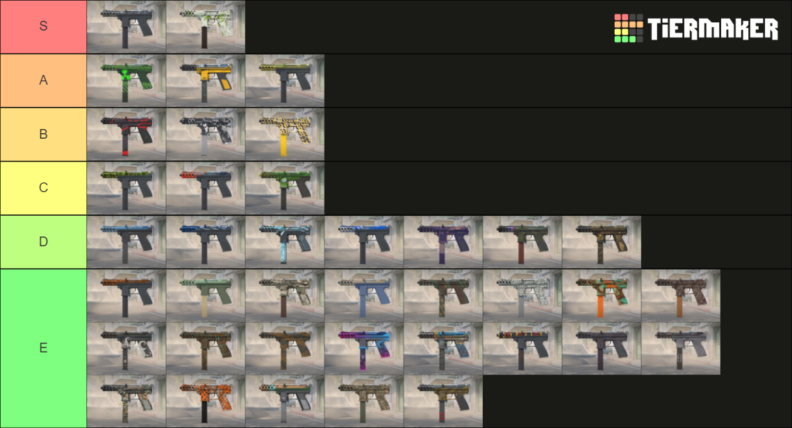 Counter-Strike 2 (CS2): All Tec-9 Skins (Feb 2024) Tier List (Community Rankings) - TierMaker