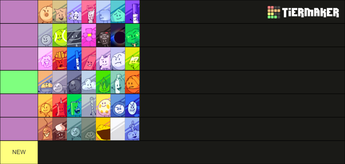 BFDI Characters Tier List (Community Rankings) - TierMaker