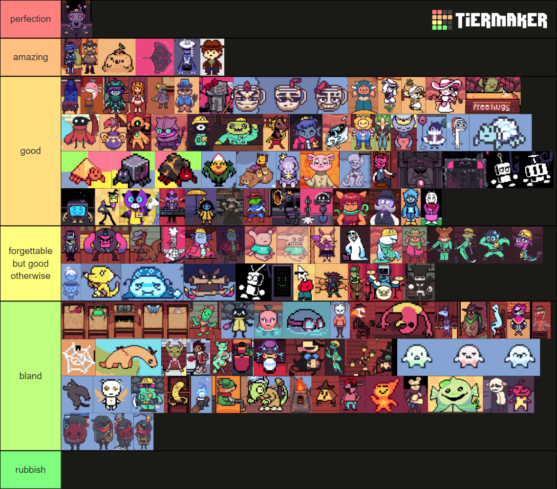 Undertale Yellow Character Designs Tier List (Community Rankings) - TierMaker