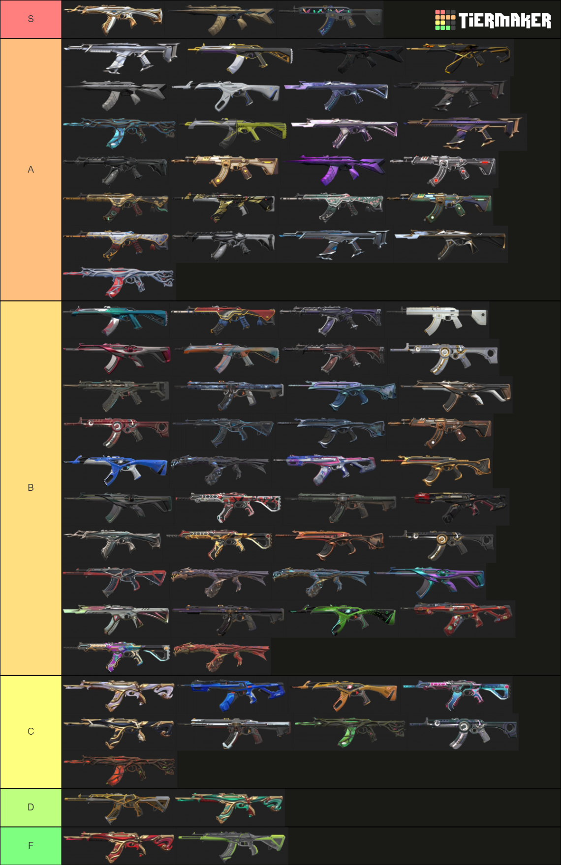 Valorant vandal skins(Jan 2024) Tier List (Community Rankings) - TierMaker