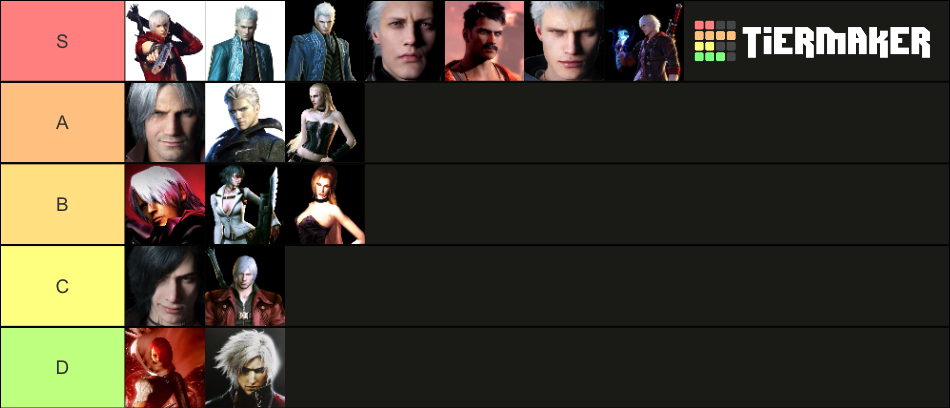 Devil May Cry Playable Characters Tier List (Community Rankings) - TierMaker