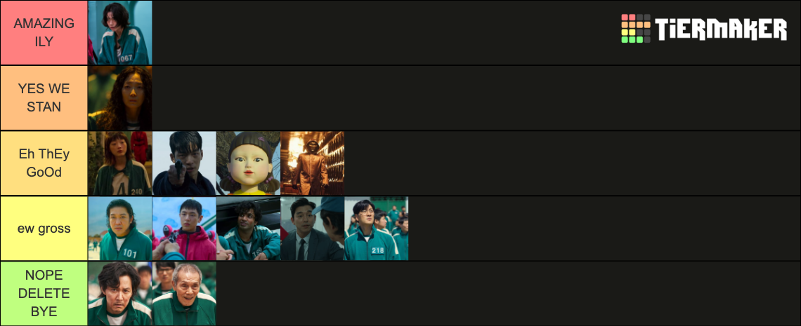 Squid Game Characters Tier List Community Rankings Tiermaker