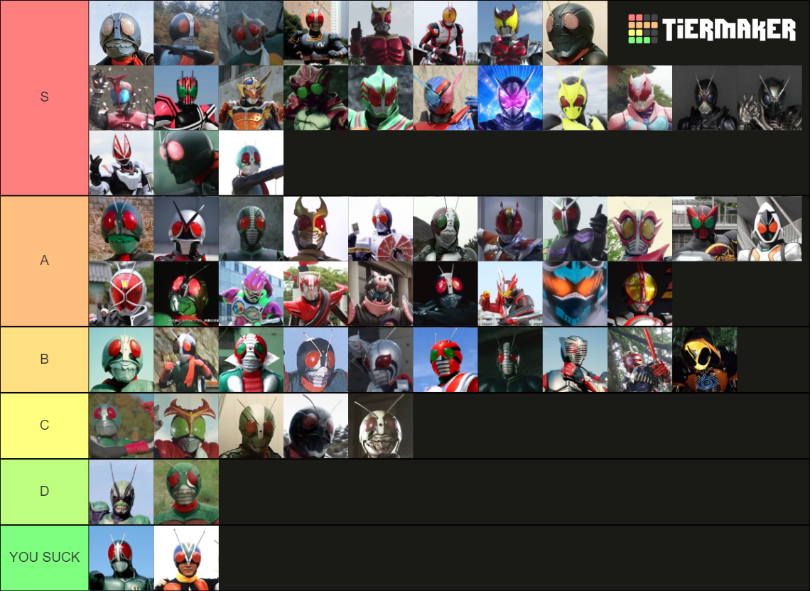 Main Kamen Rider Designs Tier List (Community Rankings) - TierMaker