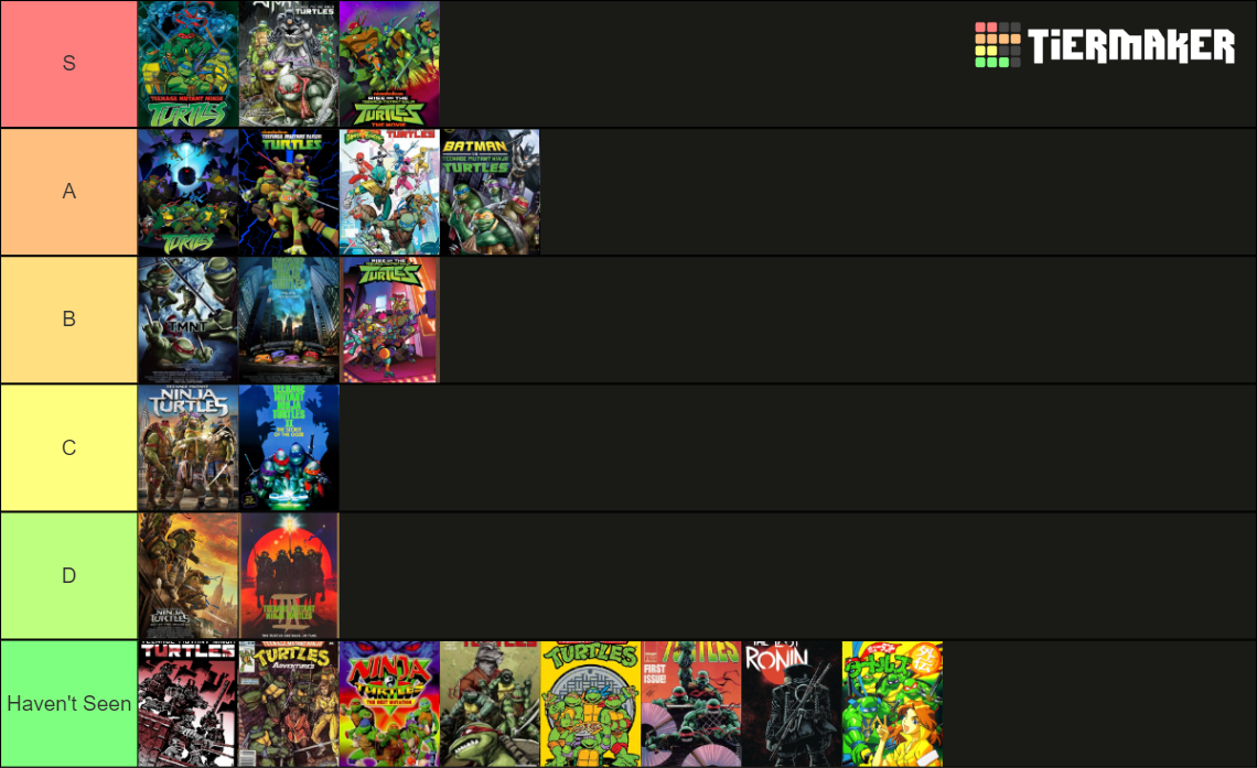TMNT Incarnations Tier List (Community Rankings) - TierMaker TMNT Incarnations Tier List (Community Rankings) - TierMaker