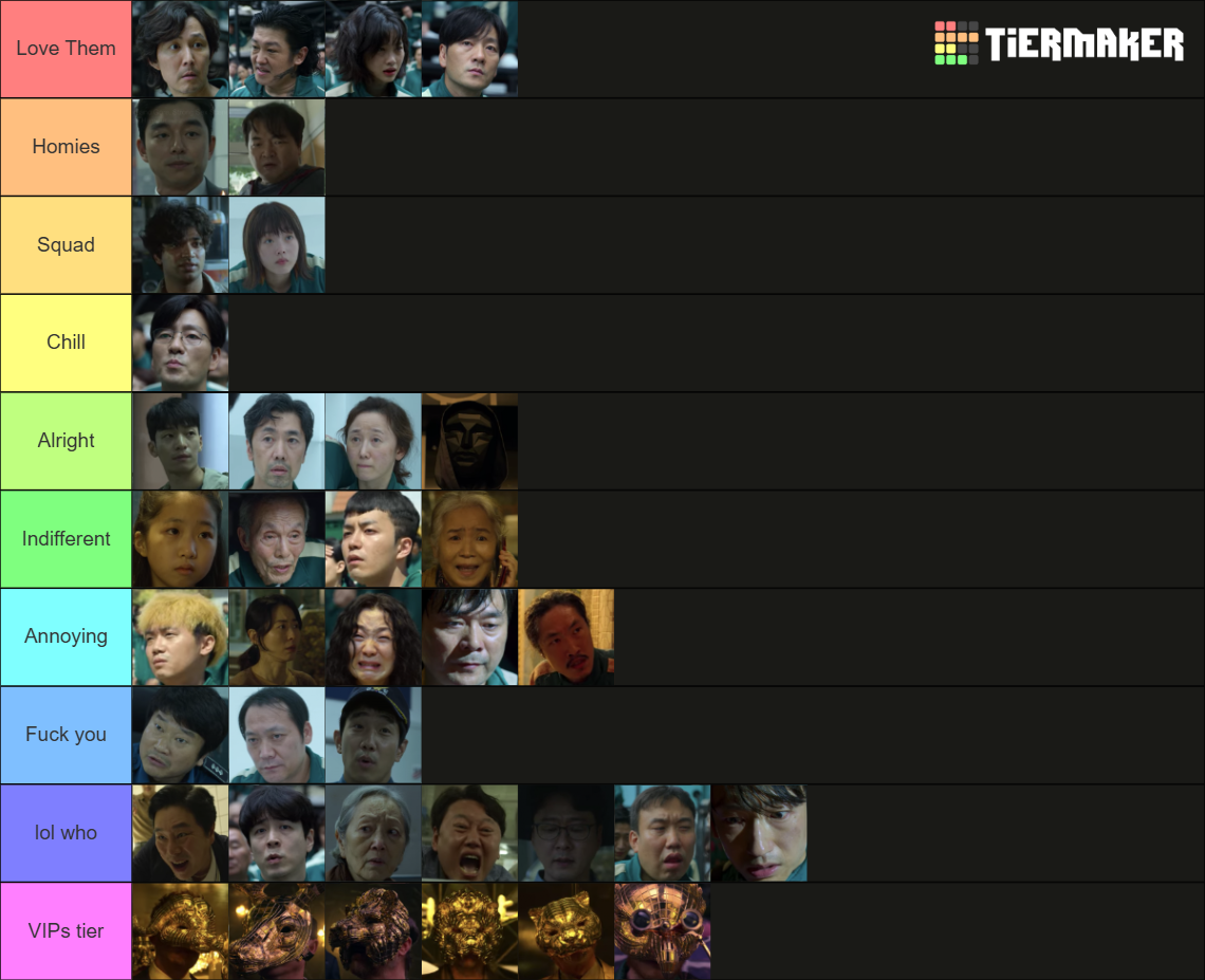 Squid Game All Characters (kinda) Season 1 Tier List (Community ...