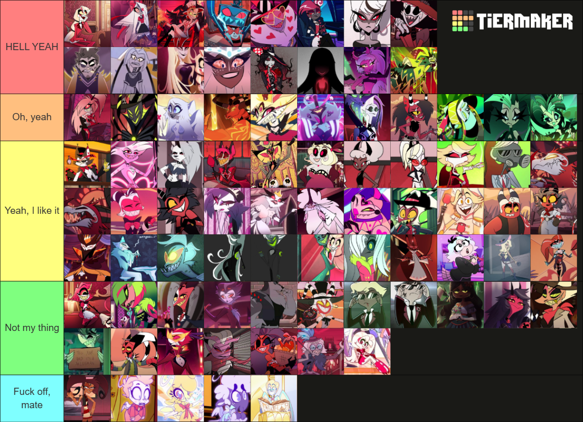 All Hazbin Hotel + Helluva Boss Characters Tier List (Community Rankings) - TierMaker