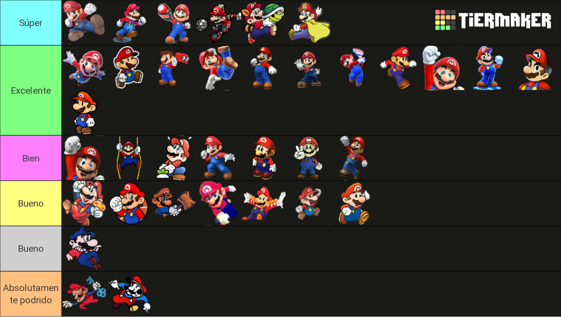 Mario Design Tier List (Community Rankings) - TierMaker