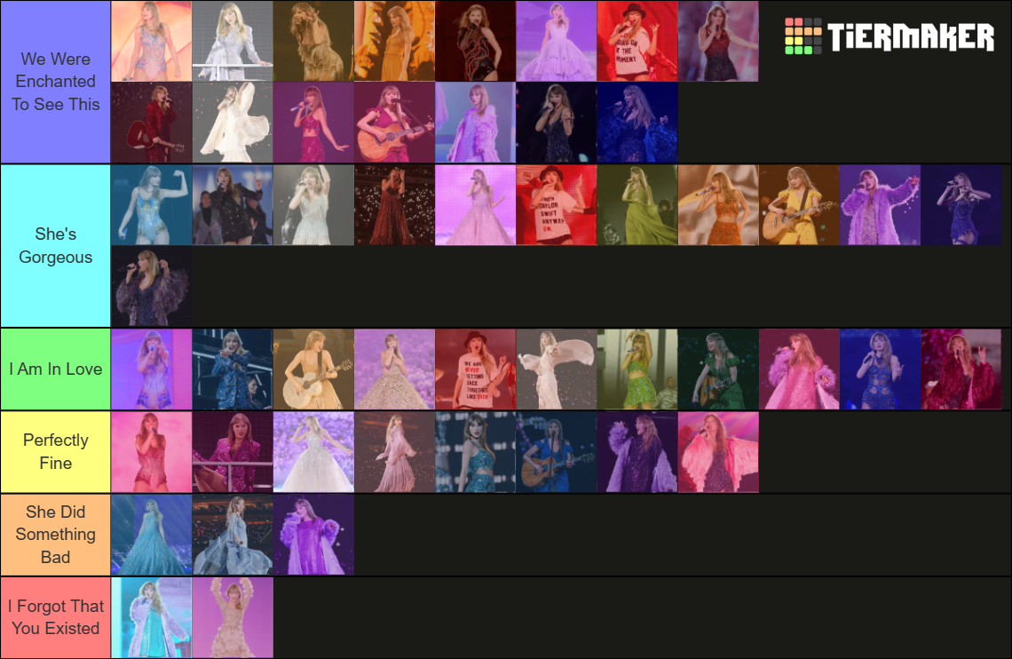 Taylor Swift Eras Tour Outfits Tier List (Community Rankings) - TierMaker