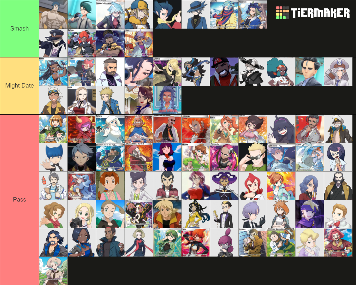 Smash or Pass Pokemon Characters 18 and older (humans only) Tier List (Community Rankings ...