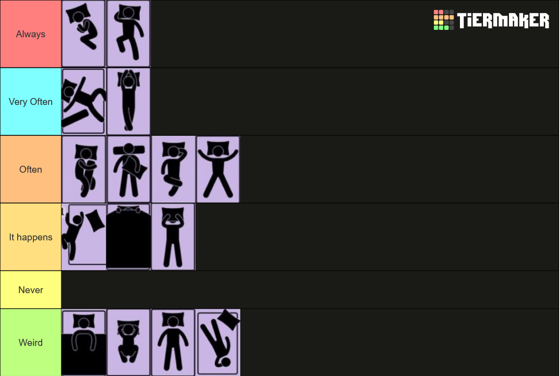 Sleeping positions Rank Tier List (Community Rankings) - TierMaker