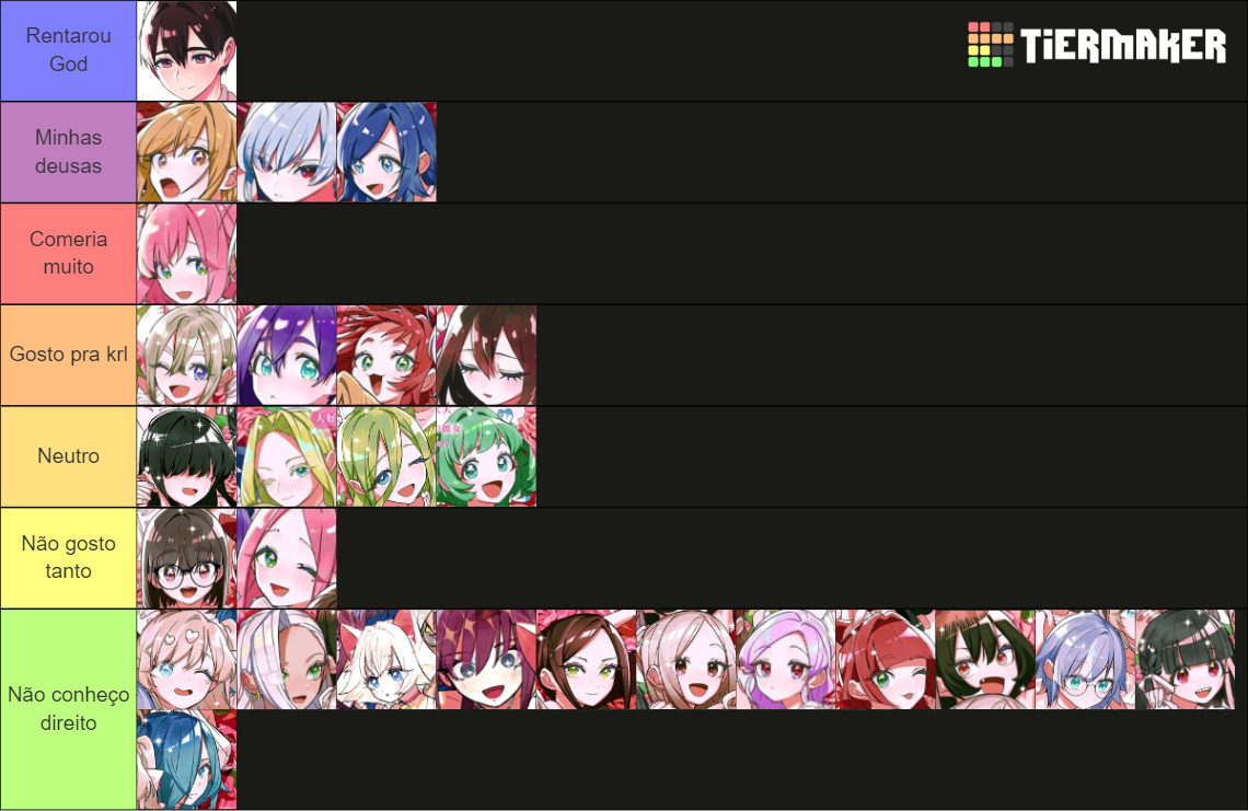 100 Girlfriends 26 Girlfriends, Rentarou, Colored Tier List (Community ...