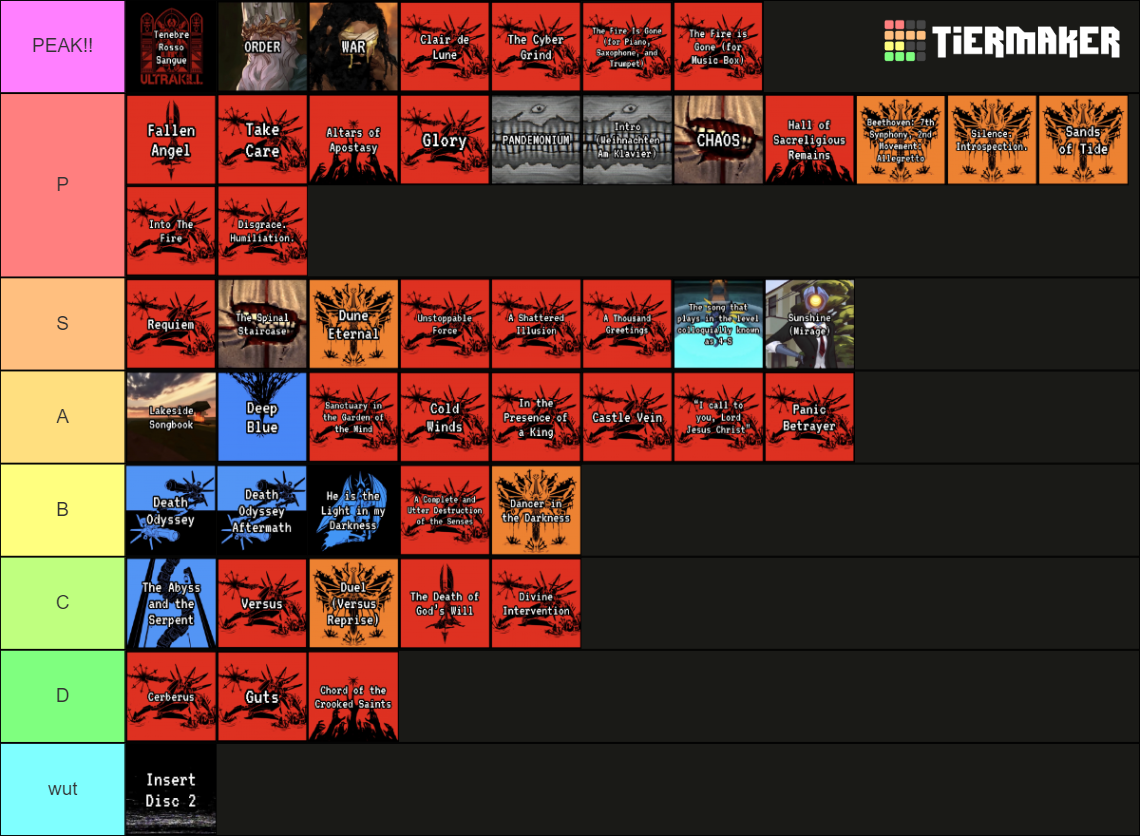 ULTRAKILL OST (P-2 Included) Tier List (Community Rankings) - TierMaker