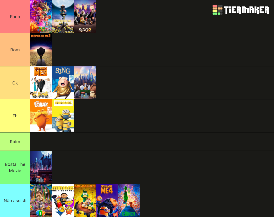 All Illumination Animation Films Tier List (Community Rankings) - TierMaker