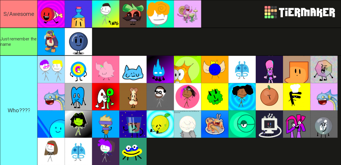 My Singing Monsters Content Creators, but it's BFDI Tier List ...