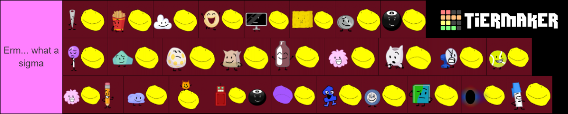 BFDI Yellow Face Ships Tier List (Community Rankings) - TierMaker