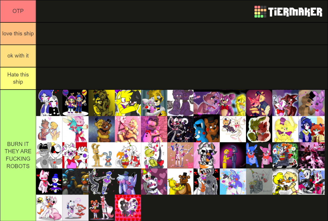 Fnaf ships Tier List (Community Rankings) - TierMaker
