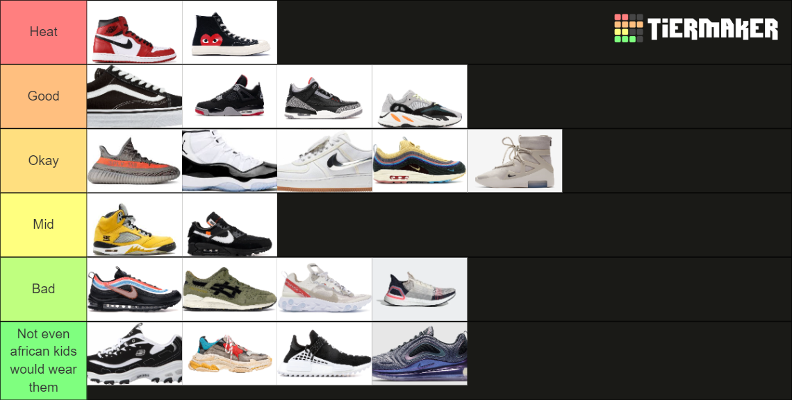 Shoes Tier List (Community Rankings) - TierMaker